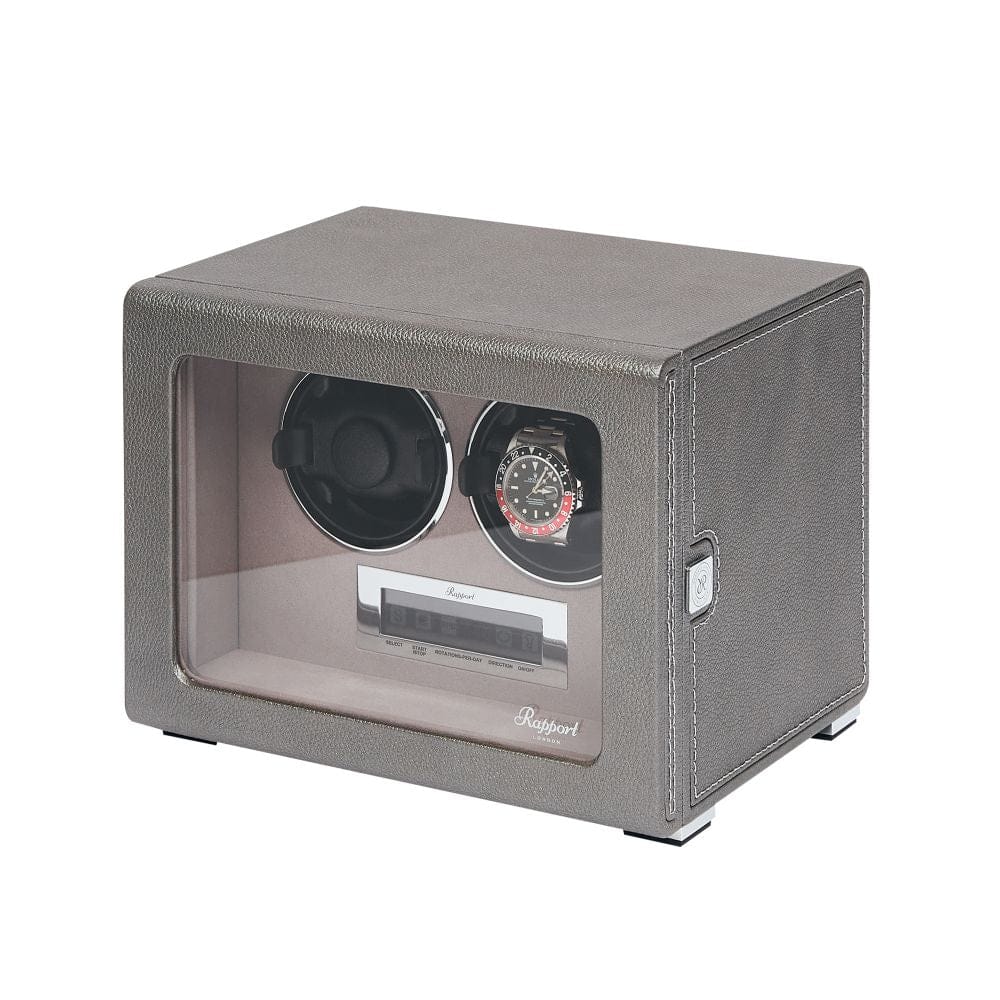 Rapport Quantum Duo Watch Winder - Silver – Watch Winder Station
