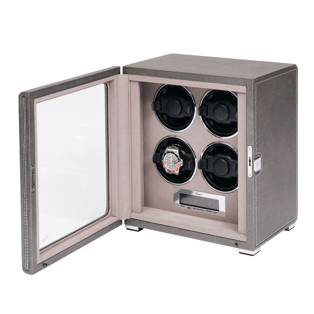 Rapport Quantum Quad Watch Winder - Silver – Watch Winder Station
